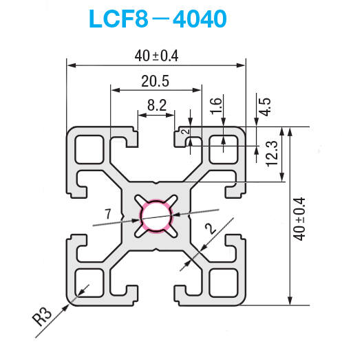 LCF8-4040-4000 | 4040 Aluminum Frames Slot Width 8 | MISUMI | MISUMI India